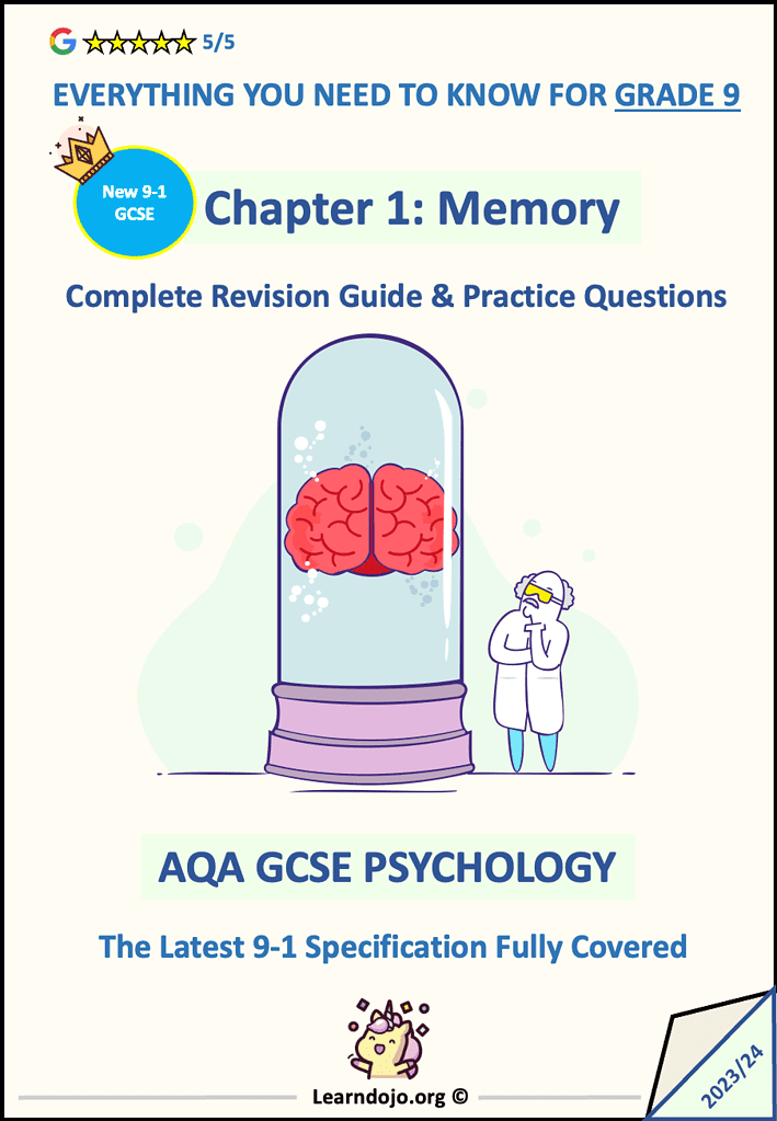 AQA GCSE Psychology Memory Revision Grade 9 | Learndojo AQA GCSE Psychology Memory Revision Grade 9 | Learndojo
